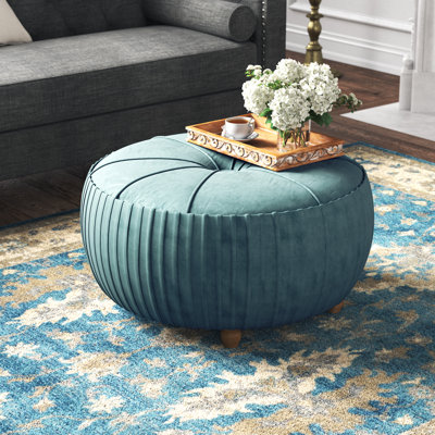Aqua tufted ottoman store